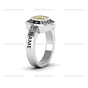 A2Z CUSTOM JEWELRY Custom Class Ring for Women Sterling Silver- personalized graduation gift