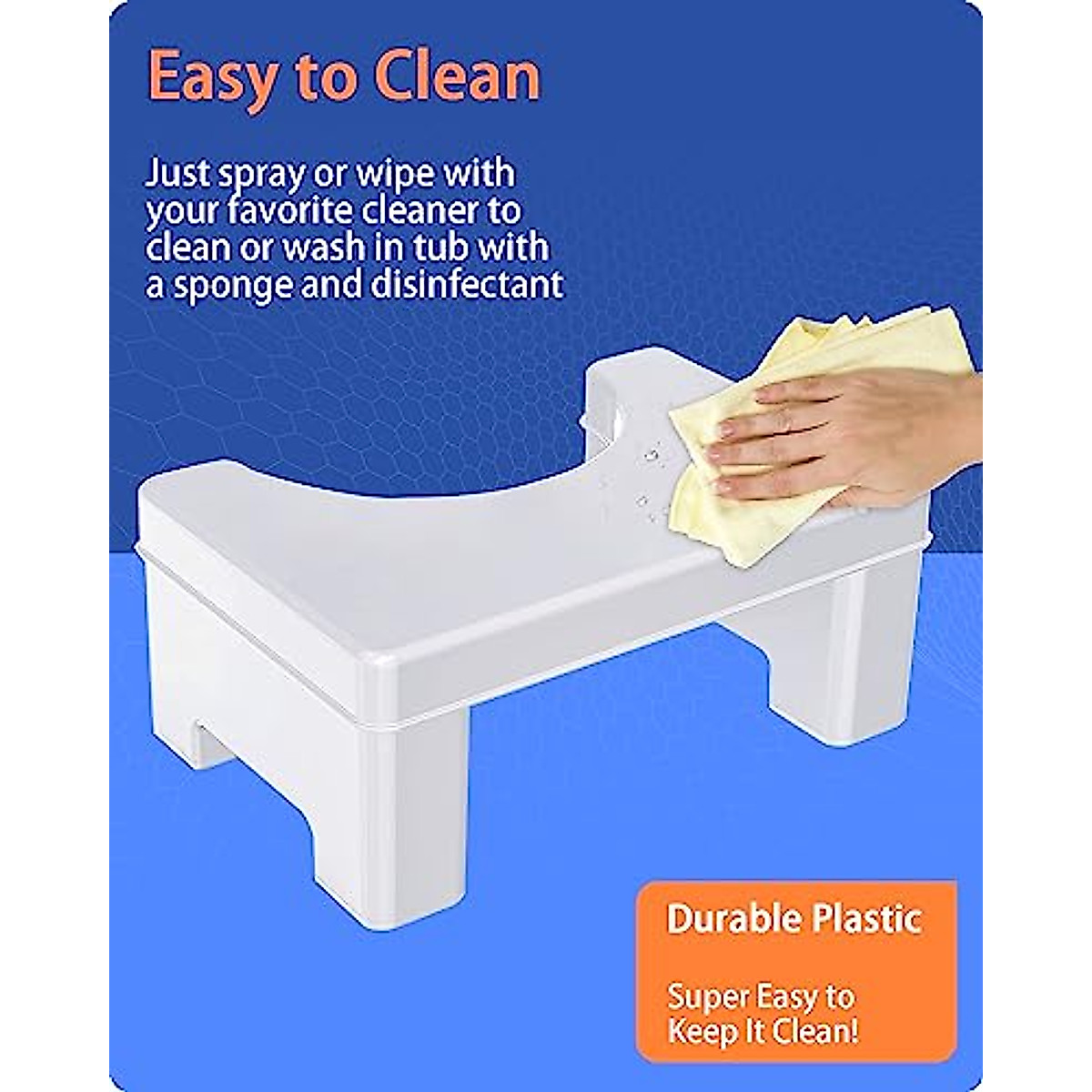 Toilet Stool, Detachable Toilet Potty Step Stool for Adults and Kids，7"Tall Heavy Duty Plastic Portable Squatting Poop Foot Stool , Bathroom Non-Slip Toilet Assistance Step Stool - Modern Sleek Design