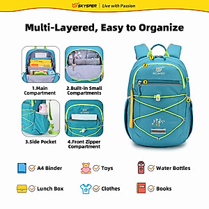 SKYSPER Kids Backpack 12L Children School Bag Child Boy Girl Outdoor Travel Pack Ages 4-8 for Day Trips Classes Camping(Teal)