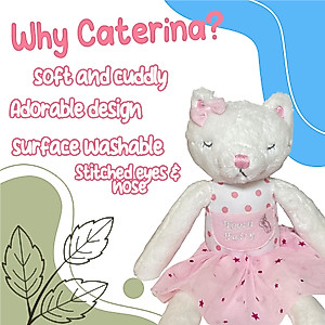 elskandi Caterina The Cat Ballerina Tooth Fairy Pillow for Girls, Perfect First Loose Tooth Gift, Tooth Fairy Doll for Girls Tooth Fairy Pillow with Pocket, Celebrate Milestones