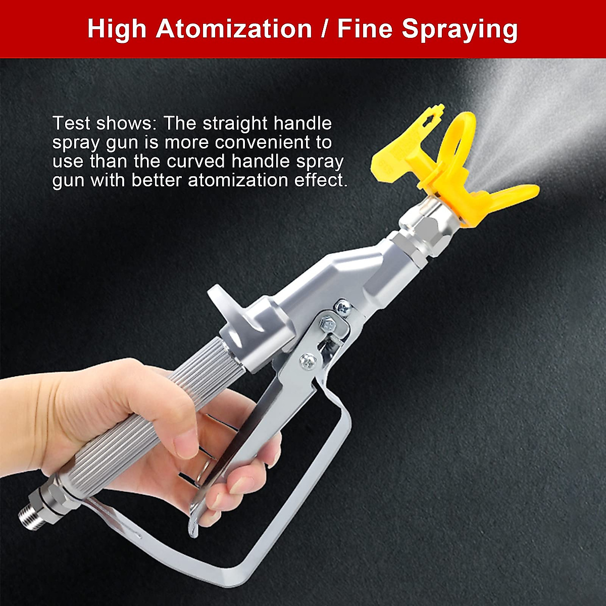 Airless Paint Spray Gun Sprayer High Pressure 3600 PSI 517 TIP (Silver)