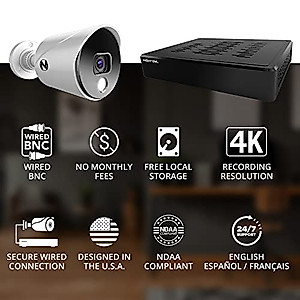 Night Owl Sp 4 Channel Bluetooth Video Home Security Camera System with (4) Wired 4K UHD Indoor/Outdoor Spotlight Cameras and 1TB Hard Drive, White, (BTD8-41-4L)