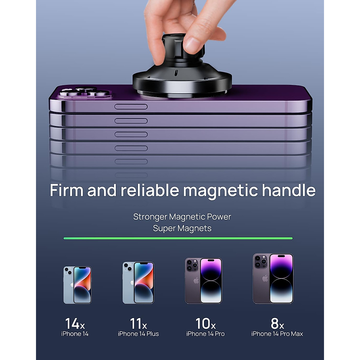 KPON Magnetic Wireless Car Charger, Air Vent Phone Mount Charger Compatible with MagSafe for iPhone 15 14 13 12 Pro Max(Black)