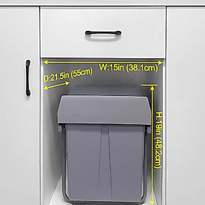 JOWBOOW Dual Pull-Out Trash Can Under Cabinet 42 Quart 10.6 Gallon - Garbage Can Pull Out Under Sink with Lid, Slide Out Waste Bin Under Counter Soft-Close, Capacity, Durable & Easy Install