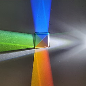 Labnique 20 mm Glass Cube Prism, RGB Dispersion Prism, X-Cube, Dichroic Cube, for Teaching of Optics, Photo Effects, and Decoration