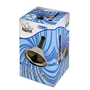 Adorox Silver Steel Hand Bell for Wedding Events Decoration, Call Bell, Alarm, Jingles (1)