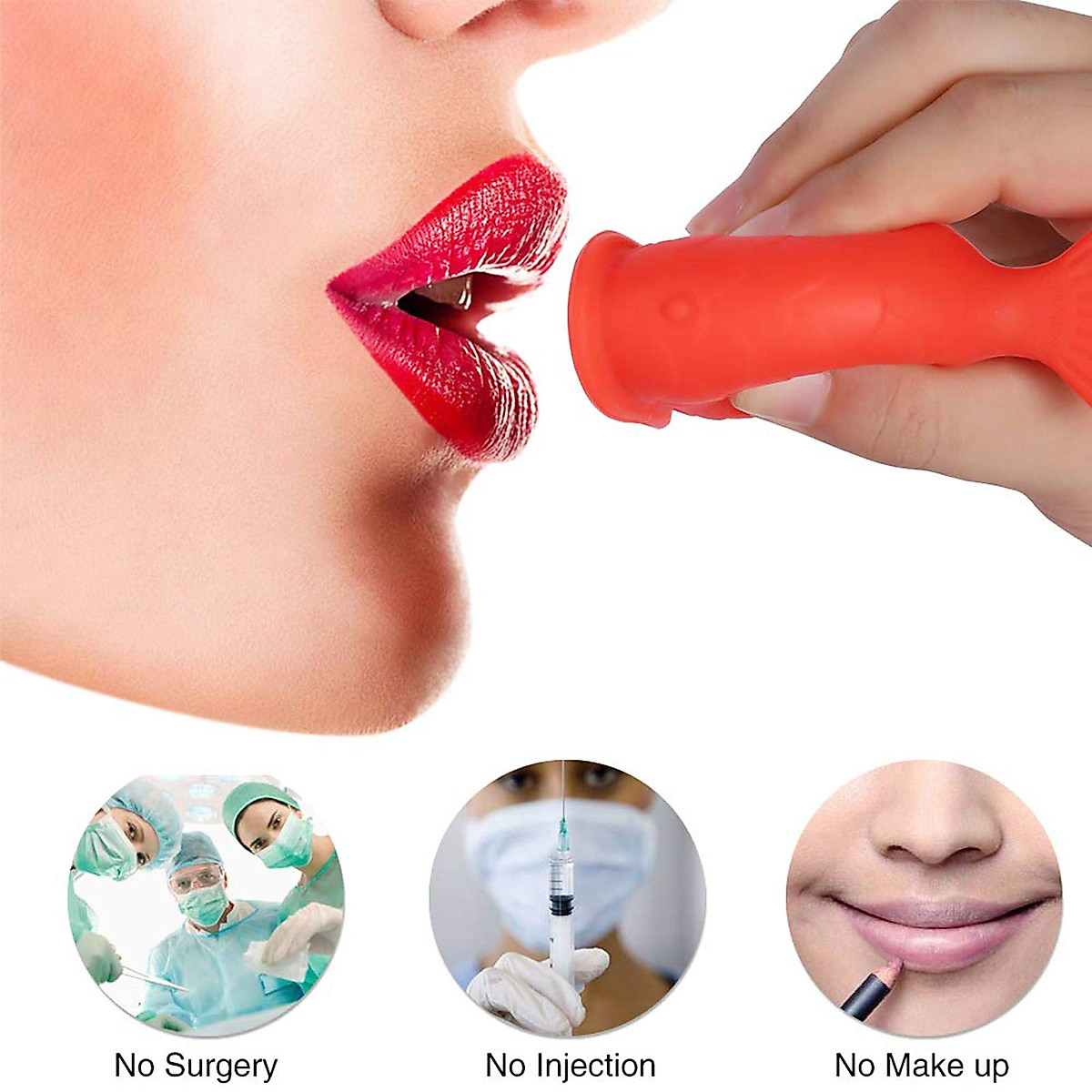 Lips Enhancer Plumper Device Lips Silicone Fish Shape Natural Pout Mouth Tool Sexy Lip Mouth Lip Plumper Device Lip Filler Beauty Pump