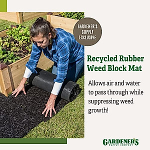 Gardener's Supply Company Recycled Rubber Walkway | Natural Looking Permanent Mulch Pathway Solution and Plants Vegetables & Flower Garden Barrier | Garden Edging Border Mat - 8' x 2'