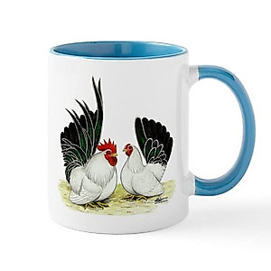 CafePress Japanese Black White Bantams Mug Ceramic Coffee Mug, Tea Cup 11 oz