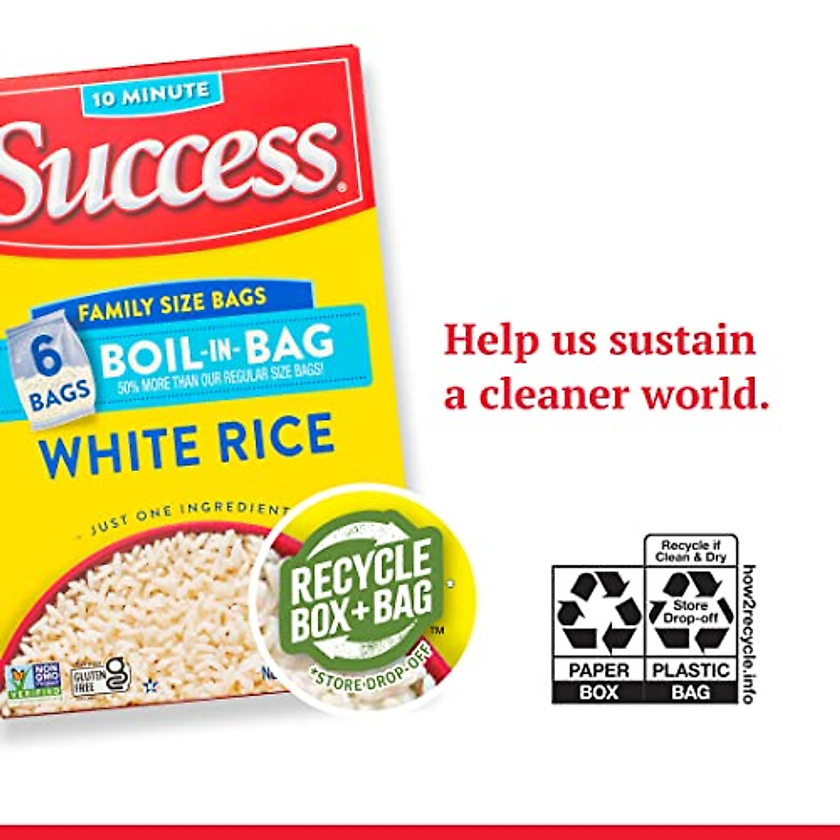 Success Boil-in-Bag Rice, White Rice, Quick and Easy Rice Meals, 21-Ounce Box