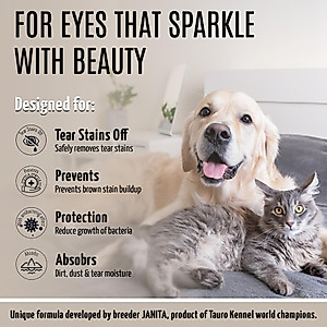 Tauro ProLine Pure Nature Stainless Look Clay Shield Mask Tear Stain Remover and Eye Cleaner, Grooming Product Ideal for All Dogs and Cats Eyes, Ears, Mouth Area Suitible for Home or Professional Use