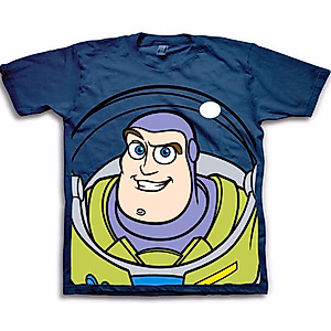 Disney Baby-Boy's Buzz Lightyear and Woody Big Face Toy Story T-Shirt, Navy, 2T