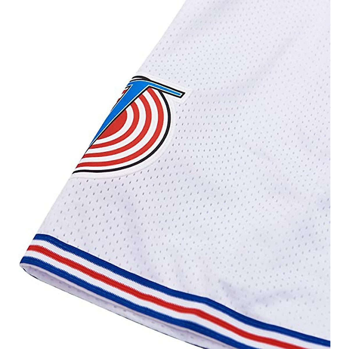 CNALLAR Men's Basketball Shorts Space Movie Basketball Shorts White/Black (White, Large)