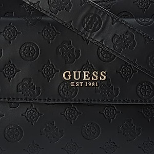 GUESS Womens Sirrah Shoulder Bag Top Zip, Black Logo, One Size US