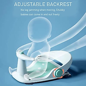 Morefeel Baby Bath Seat,Baby Bathtub Seat for Baby Sit up Shower Chair,Infant Bathtub Seat for Babies 6 Months & Up,Non-Slip Soft Mat,Adjustable Backrest Support,Secure Suction Cups,Green