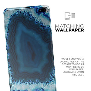 DesignSkinz Vivid Blue Agate Crystal Protective Vinyl Decal Wrap Skin Cover Compatible with The Samsung Galaxy S20 (Screen Trim & Back Glass Skin)