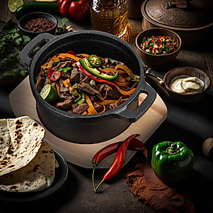 Suttmin 2 Sets Mini Dutch Oven Pot with Lid and Wooden Base Pre Seasoned Cast Iron Casserole Mini Cast Iron Pot Round Cocotte with Handle Heavy Duty Casserole Dish for Grill Oven, Black（8 oz）