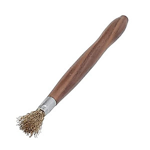 Wooden Handle Bonsai Cleaning Wire Brush, Rust Proof Garden Pot Cleaning Tools Gardening Supplies