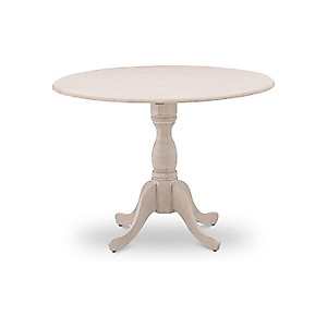 HomeStock Artistic Accomplishment Antique Round Dining Table Made of Sturdy Wood, Round Table Top with Pedestal Base, Ideal for Small Dining Areas, Compact Dining Table with Dropleaf, 42 x 42 Inch