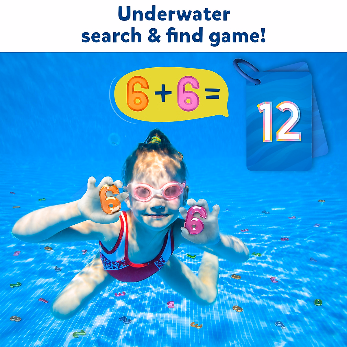 Skillmatics Seek & Splash Diving Gem Toys - Swimming Pool Toys for Kids, Search and Find Math Game, Gifts for Boys & Girls Ages 6, 7, 8, 9 & Up
