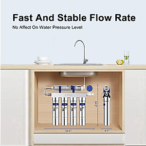 EIREE 0.01μm Ultra Filtration Mineral Water Purifier Under Sink Water Filter NSF/ANSI 42 Certified Remove 99.99% of Contąminants、Pb Hg Cd、Cadmium、Chlorine、Odor、Bad,Water Filter System（5-Stage）