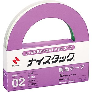 Nichiban NW-H15 Double-Sided Tape Nystack (Firmly Stick and Easy to Remove), 0.6 inches (15 mm) x 6.1 ft (18 m)