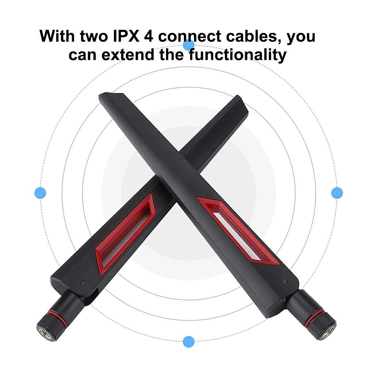 Bewinner 2PCS M.2/NGFF Network Card Connect Cable+28DBi Network Antenna, LAN and Router Adapte, Compatible for Intel 9260NGW/7265AC/9650AC/BCM94360