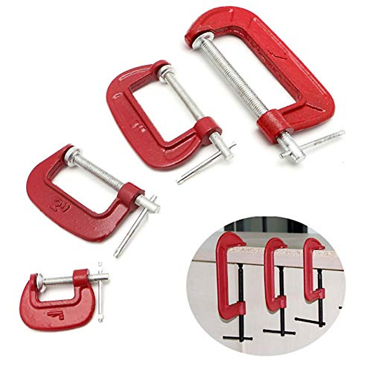 erDouckan C/G Clamp & Durable Metal C G Clamp Heavy Duty Woodworks Crafts Carpenter Vise Grip Tool, Perfect for Family Woodworking