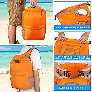 Dry Bag, Marine Dry Sack Waterproof Backpack with Small Wet Bags for Kayaking Floating Swimming Boating, Lightweight Paddle Board Casual Daypack for Hiking Camping 2pcs Set Friendship Gift, Orange