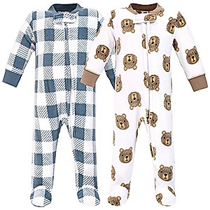 Hudson Baby Unisex Baby Fleece Sleep and Play, Little Bear, 0-3 Months