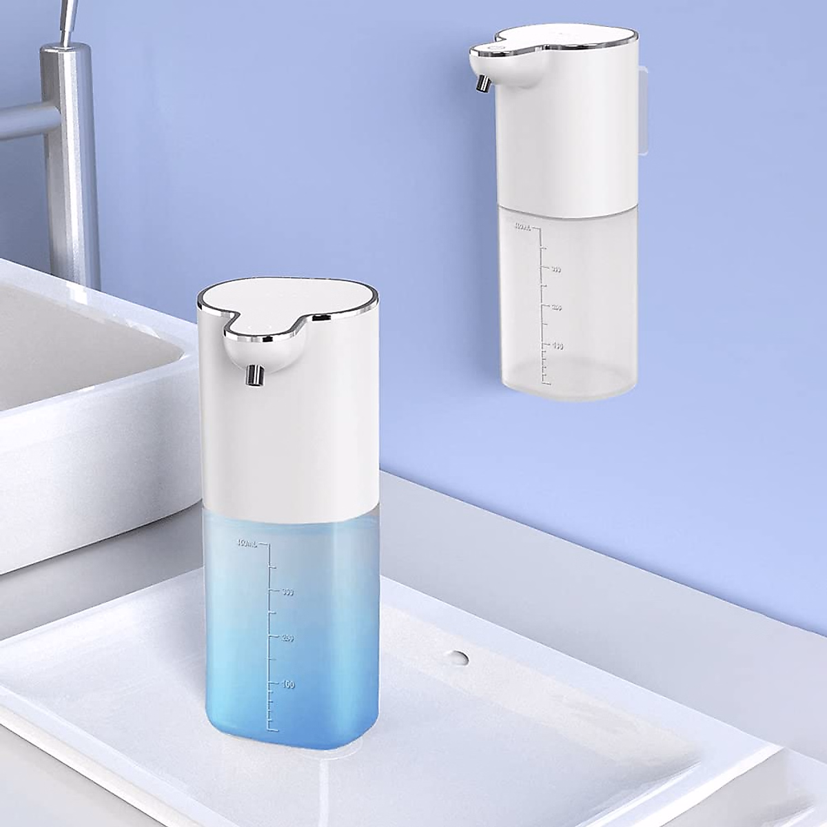 Eforcase Soap Dispenser, Automatic Foaming Hand Soap Dispenser Touchless Foam Soap Dispenser Rechargeable Bathroom Countertop Soap Pump for Bathroom Kitchen 13.5oz / 400ml