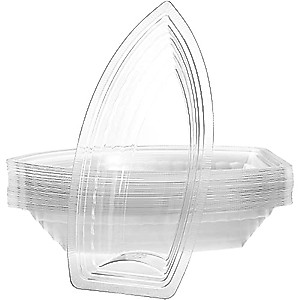 ZEAYEA 120 Pack Banana Split Boat Plate, 12 oz Disposable Plastic Food Boats, Food Grade Ice Cream Sundae Serving Bowls for Snack, Salad, Chip, Dessert Bowls for Party, Restaurants, Home