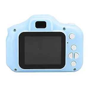 Mini Camera Portable Toy for Children, Digital Camera with TFT Color Screen, Fixed Lens Digital Video Camera, Cute Cartoon Camera Multi Cartoon Photo Frames(Blue)