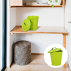 1pc Brush Waste Bracket Basket Rubbish Truck Trash Bag Small Table Mini Garbage can Pencil Retro Trash can White Pencil Holder Iron Desk Container Bucket Toy Box