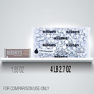 HERSHEY'S KISSES Silver Foils Milk Chocolate Candy, Individually Wrapped, Gluten Free, 66.7 oz Bulk Bag (Approximately 400 Pieces)
