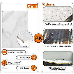 Wisfor Sintered Stone Dining Table: 47.2x27.5 Inch White Kitchen Table with Metal Legs for Dining Room - 6-Seat Restaurant Table (No Chairs)