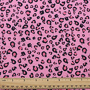 David Angie Leopard Print Bullet Textured Liverpool Fabric 4 Way Stretch Spandex Knit Fabric by The Yard for Hair Bows Headbands Making… (Pink)
