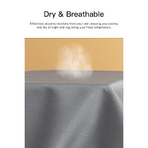100% Viscose Made from Bamboo Breathable Pillowcases Queen Size Set of 2-Pack for Hot Sleepers and Night Sweats- Softness and Cooling Pillow Cases-Envelope Closure （Dark Grey -20 x 30 Inches）