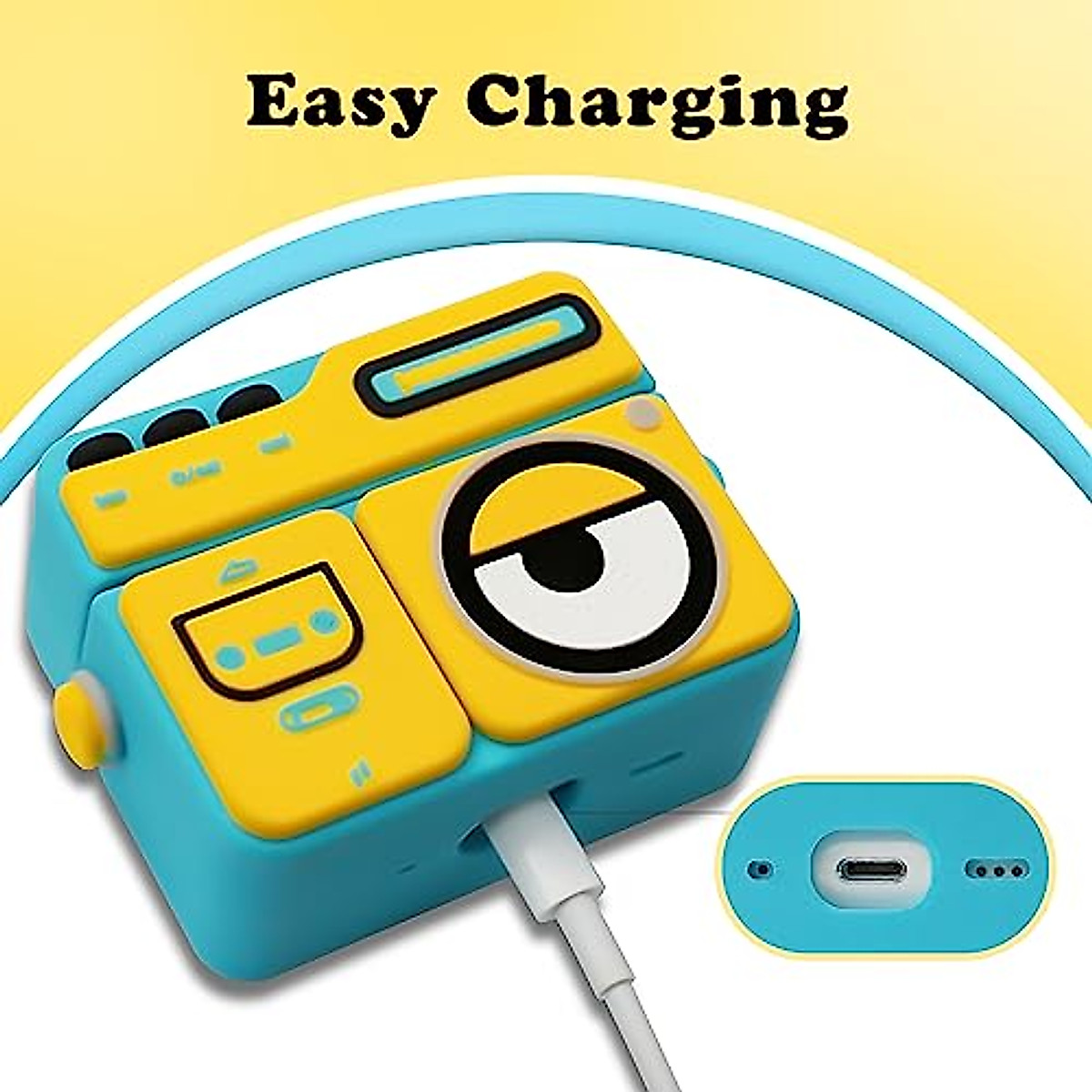 Buewutiry Compatible with Airpods Pro Case - Silicone Yellow Case for Airpod Pro 2nd Generation Case Cover - Funny Case for Airpods Pro 2 Case with Keychain for Men and Women (Yellow)