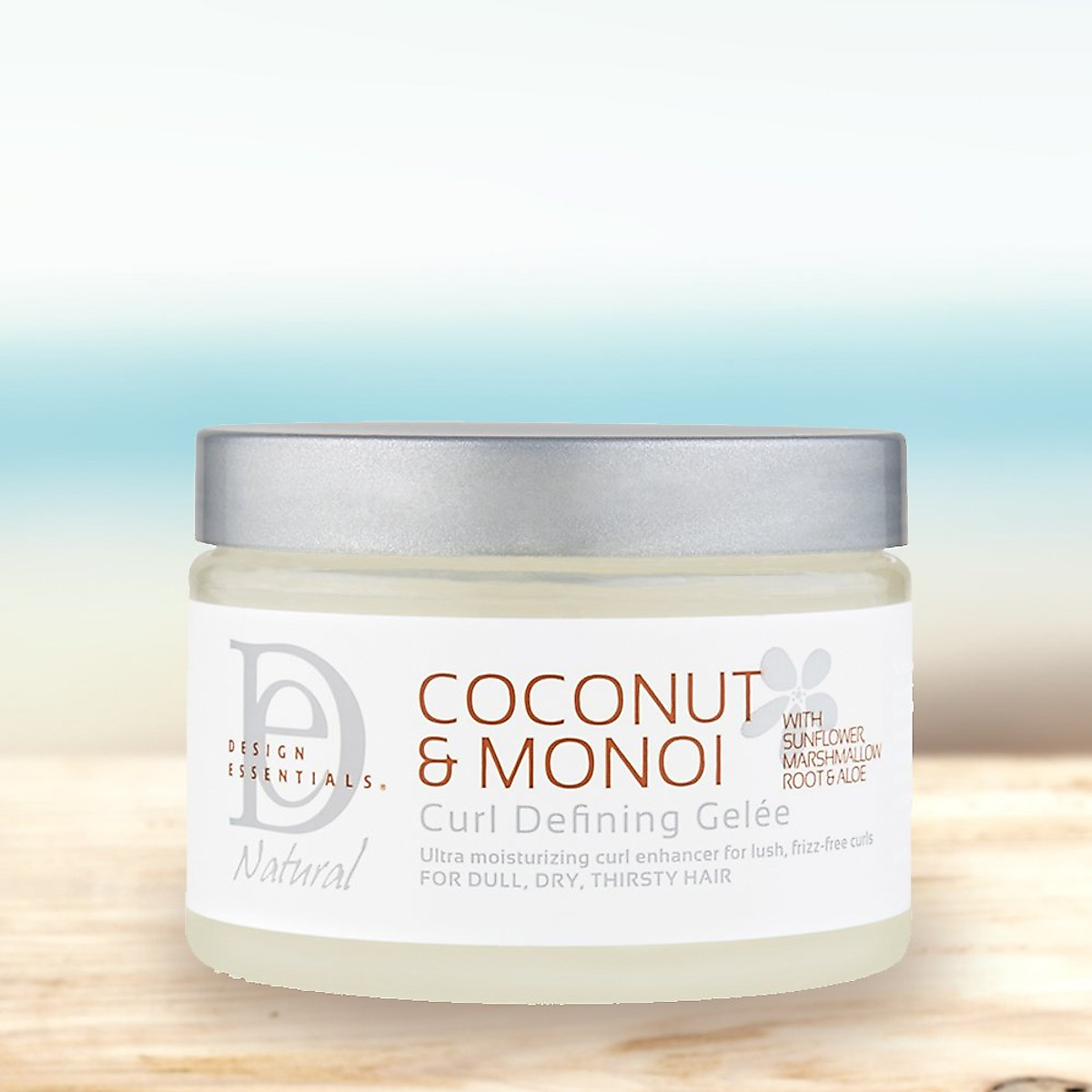 Design Essentials Natural Coconut & Monoi Curl Defining Gelee, with Sunflower, Marshmallow Root & Aloe, 12 Ounce