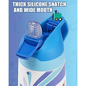 FEIJIAN Kids Insulated Water Bottle With Straw Lid 12oz, Leak-Proof BPA-FREE Metal Drink Flask, Double Wall Vacuum Stainless Steel Reusable Tumbler For Toddlers, Girls, Boys-Suitable For School