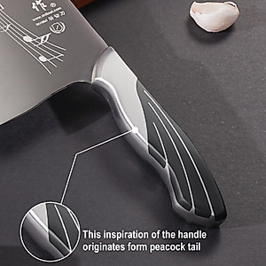 SHI BA ZI ZUO 7 Inch Chinese Kitchen Knife Vegetable Knife Professional Chef Knife with Stainless Steel Full Tang Cast Steel Handle