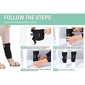 Lyderpet Dog Brace Front Leg Wrist Support, Canine Dog Carpal Brace Splint, Prevents Injuries and Sprains, Protects Carpus Joint Wounds Heals, Helps with Loss of Stability Caused by Arthritis