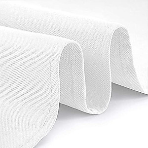 2 Square Tablecloth Covers 52x52 Inch | Table Cloths for Square or Round Table | Washable Wrinkle-Resistant Fabric for Weddings, Kitchen, Restaurant, | White | 2 Pack