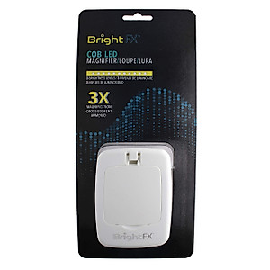 The Beadsmith Bright FX COB LED Light and Magnifier, with 3X Magnification, 3 Brightness Levels, Collapsible, Push Button Activation, Battery Powered Lamp