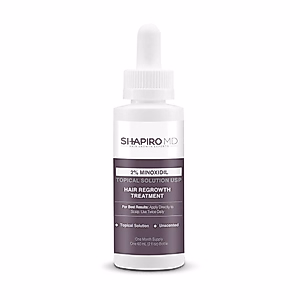 Minoxidil 2% Topical Solution for Women's Hair Growth, Serum Promotes Hair Regrowth by Reactivating Hair Follicles | Shapiro MD (1 Month)
