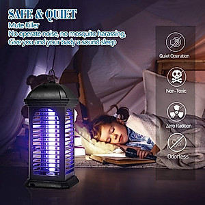 Bug Zapper Outdoor Electric, Mosquito Zapper Outdoor, Mosquito Trap, Fly Zapper Outdoor and Indoor (Black)