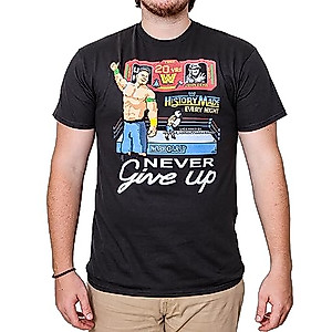 WWE John Cena Then Now Forever 8 Bit Adult T-Shirt(MD, Black)