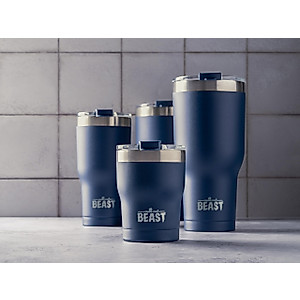 Beast 40 oz Tumbler Stainless Steel Vacuum Insulated Coffee Ice Cup Double Wall Travel Flask (Navy Blue)