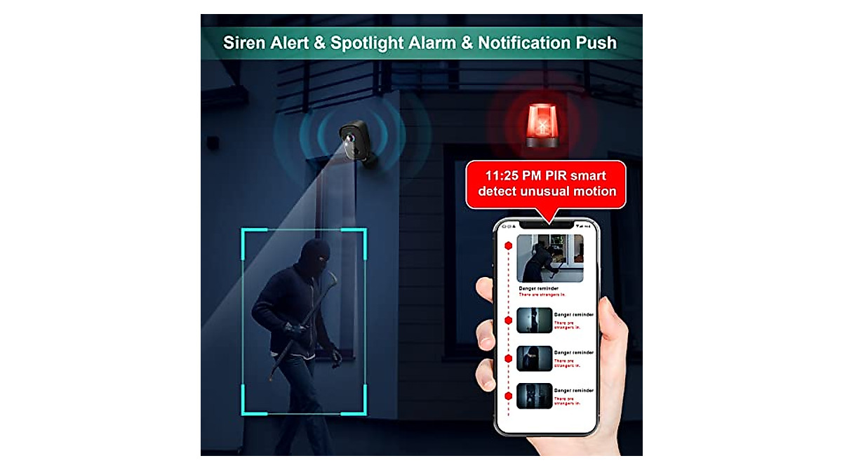 Wireless Outdoor Security Camera 1080P with AI Motion Detection